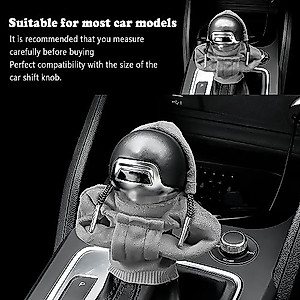 OFBAND Car Gear Shift Cover,Cute Gear Shift Knob Hoodie for Car Decorations & Protections,All Seasons Universal Car Accessories Interior Shifter Cover Fits Car Truck SUV (Grey)