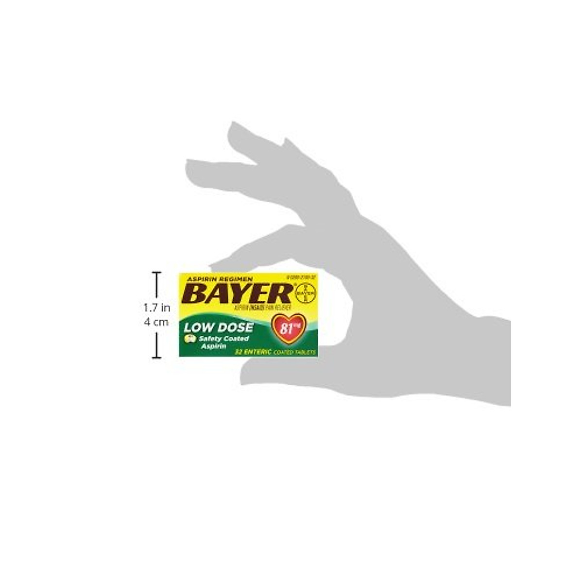 Bayer Aspirin Low Dose 81 mg, Enteric Coated Tablets, Doctor Recommended, Secondary Prevention of Cardiovascular Disease, 32 Safety Coated Tablets