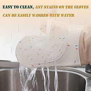 Sycamore Home, Oven Mitts 13" Extra Long, Silicone + Cotton Lining + Cotton, Easy Clean, 500F° Heat Resistant Silicone Oven mitt