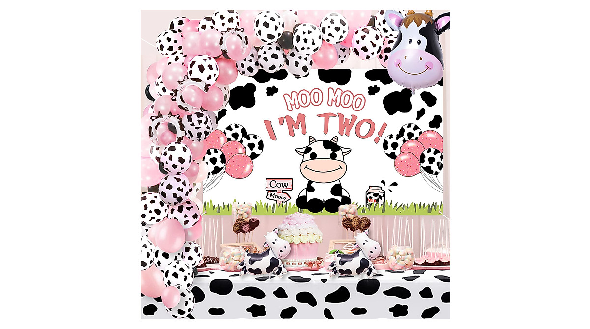 Moo Moo I'm Two Cow Decorations for 2nd Birthday