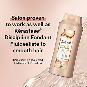 Suave Professionals Smoothing Shampoo For Dry Hair Keratin Infusion Hair Shampoo with 48-hour Frizz Control, 28 Fl Oz (Pack of 4)