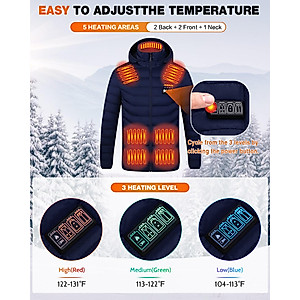 Beotyshow Heated Jackets for Men Heated Winter Coats Hoodie Outdoor Lightweight Tactical Jackets for Men and Women