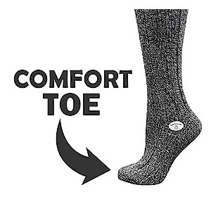 Sierra Socks Women's Thick Hiking Warm Wool Crew Socks (Black/Charcoal, Large)