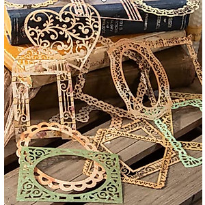 40 PCS Vintage Cutout Lace Scrapbook Paper Scrapbooking Supplies Kit Decorative Paper Collage Junk Journaling for Art Journaling Bullet Junk Journal Planners Album Notebook Craft