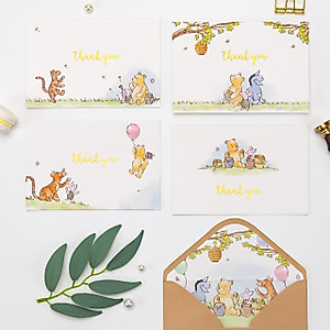 Crisky 50 Pack Cute Bear Thank You Cards Blank Inside with Envelopes and Stickers for Birthdays, Baby Showers, Friendsgiving