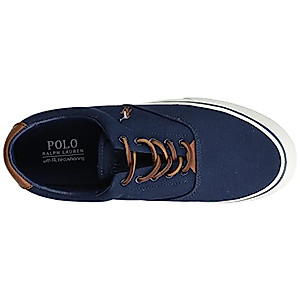 POLO RALPH LAUREN Men's Thorton Low Top Sneakers, Navy, Blue, 10.5 Medium US