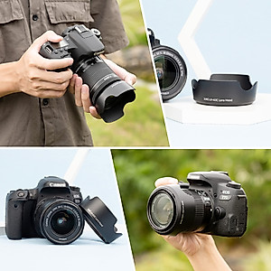 18-55mm Lens Hood Shade for Canon EF-S 18-55mm f/3.5-5.6 is STM & RF 24-50mm f/4.5-6.3 is STM Lens Replaces Canon EW-63C Hood for Canon Rebel T8i T7i T7 T6i SL3 SL2 EOS R8 R10 R7 90D 80D 77D
