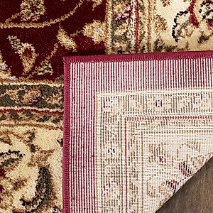 SAFAVIEH Lyndhurst Collection Area Rug - 9' x 12', Red & Ivory, Traditional Oriental Design, Non-Shedding & Easy Care, Ideal for High Traffic Areas in Living Room, Bedroom (LNH312A)
