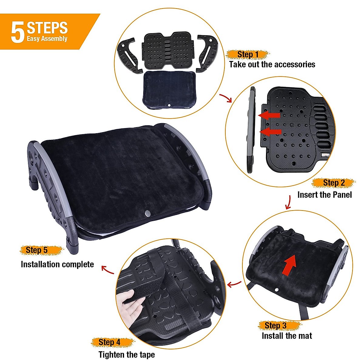 Scalebeard Rocking Foot Rest for Under Desk at Work,Two Mode of Use Footrest with Removable Warmer Feet Pocket for Home,Office,Gaming,Computer,Ergonomic Foot Stool with Massaging Beads for All Seasons