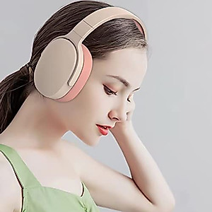 Over-Ear Headphones Wireless Bluetooth Noise Cancelling Headphones Soft Earmuffs Head-Mounted Headphones Lightweight Wireless Headphones Hifi Stereo, LED, PC/Cell Phones/TV/Mp3/Mp4 Cool Stuff (Pink)