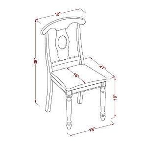 East West Furniture NANA7-SBR-C Dining Table Set, 7-Piece