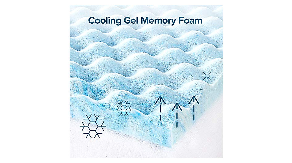 ZINUS Gel Cooling Memory Foam Mattress Topper - Queen