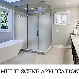 HIDBEA Frosted Window Privacy Film Non-Adhesive, Reusable Window Glass Films Heat Control Self Static Cling Removable Window Stickers for Home Office Living Room (White Frosted, 35.4 Inch x 8.2 Feet)