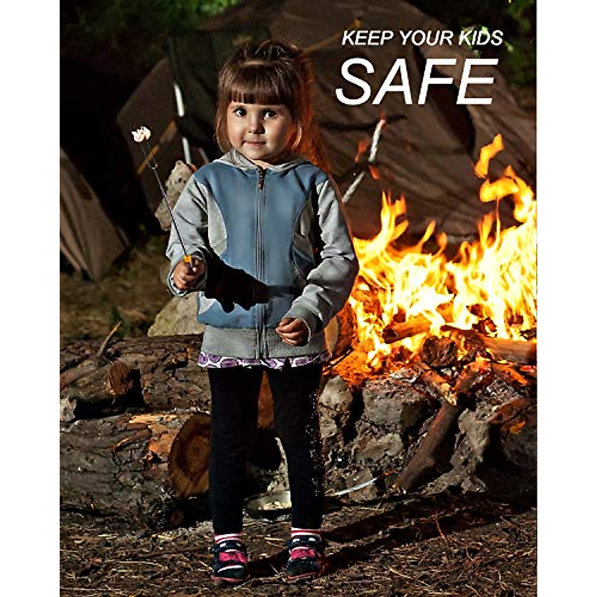 Marshmallow Roasting Sticks for Campfires, Campfire Roasting Sticks Long for Kids, Smores Sticks for Fire Pit Extendable 32inch|Set of 5