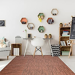 Amylove 96.5 Sq. ft Wood Grain Mats Foam Tiles 23.6 x 23.6 25 Pcs Inch Interlocking Foam Floor Mats EVA Floor Tiles for Kids Adults Playroom Bedroom Farmhouse Flooring(Brown)