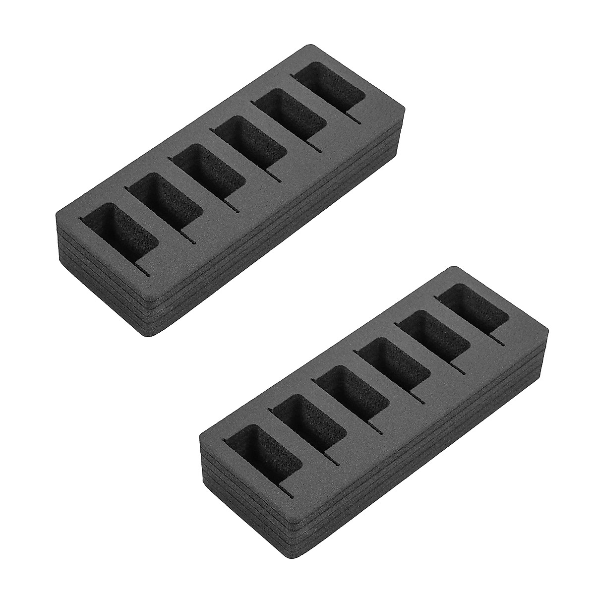 Polar Whale 2 Cocktail Capsule Drawer Organizers Tray Insert Compatible with Bartesian for Kitchen Home Bar Party Waterproof Washable Black Foam 6 Compartment 4.5 x 11.75 Inches