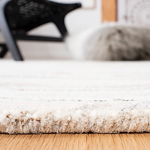 SAFAVIEH Metro Collection Runner Rug - 2'3" x 12', Ivory & Grey, Handmade Modern Abstract Wool, Ideal for High Traffic Areas in Living Room, Bedroom (MET505F)