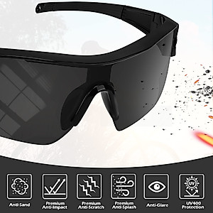 YENPK 12 Pack Tinted Safety Glasses Protective Eyewear, Safety Goggles Sunglasses for Men and Women, ANSI Z87.1+ Certified, Eyes Protection UV400 Anti Splash & Scratch, Impact Resistant(Dark Grey)