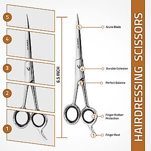 Utopia Care Hair Cutting and Hairdressing Scissors 6.5 Inch, Premium Stainless Steel shears with smooth Razor & Sharp Edge Blades, for Salons, Professional Barbers, Men & Women, Kids, Adults, & Pets