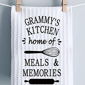 PWHAOO Funny Grandma’s Kitchen Towel Grandma’s Kitchen Home of Meals and Memories Kitchen Towel Grandma Kitchen Decor (Home of Meals T)