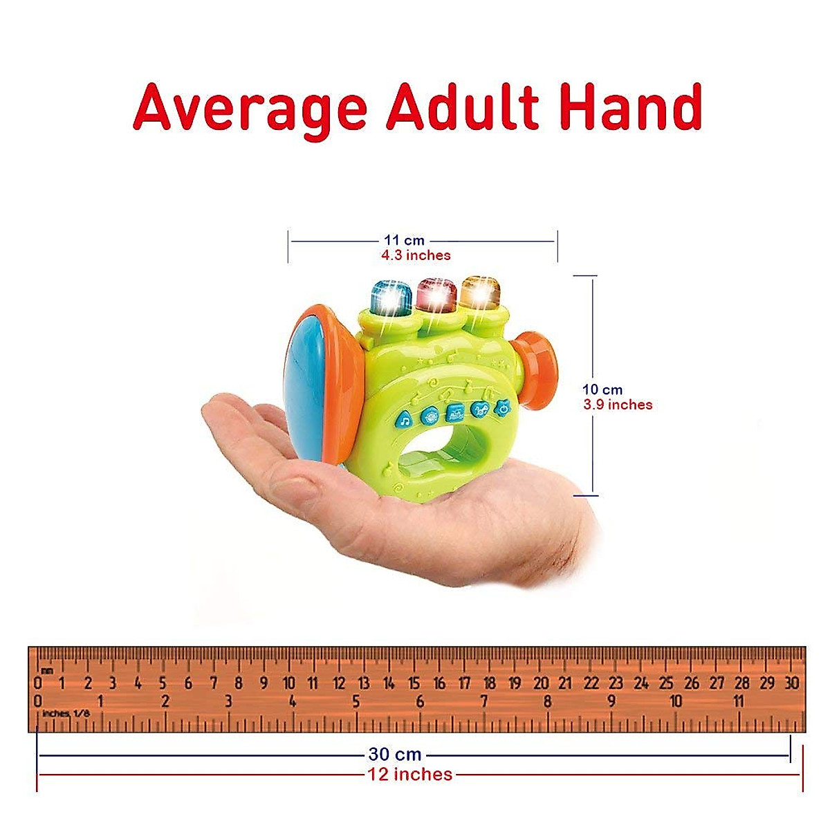 Portable First Trumpet - Battery-Operated Music Toy with Features for Learning and Entertainment for Your Baby and Toddler. Great Stocking Stuffer