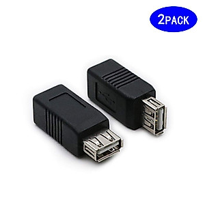 rgzhihuifz 2 Pack USB 2.0 AF/BF Plug Type A Female to Type B Female Adapter Connector Converter Compatible with Laptop Computer Hard Drive Printer Camera