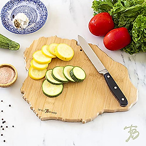 Totally Bamboo Destination Kauai Serving and Cutting Board, Includes Hang Tie for Wall Display