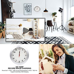 JLRKENG Hidden Spy Camera Wall Clock 1080P HD WiFi Clock Cameras Wireless Home Security Nanny Cam with Motion Detection Alarm Mini Video Recorder for Home and Office Surveillance, No Audio