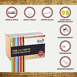 The Ultimate Cheese Making Kit | Make 10 Easy Vegetarian and Gluten-Free Cheeses For All Occasions | Fast, Fresh Homemade Cheese | Includes A Recipe Book and Ingredients, 32oz