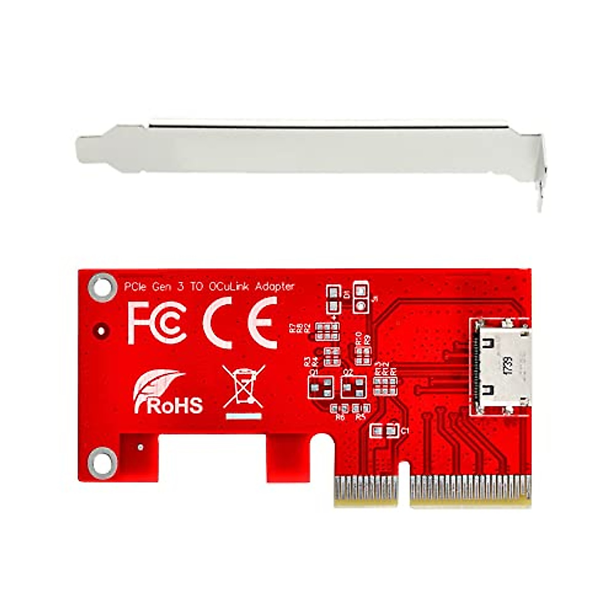 NFHK PCI-E 3.0 Express 4.0 x4 to Oculink Internal SFF-8612 SFF-8611 Host Adapter for PCIe SSD with Bracket