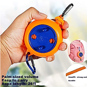 Medolli Portable Retractable Clothesline for Outdoor/Indoor, Travel, Camping, Backyard, Hotel, Adjustable Clothesline with 10 Windproof Clothespins, Multi-Functional, 26 ft