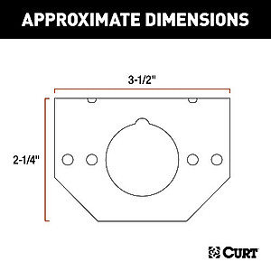 CURT 57208 Vehicle-Side Trailer Wiring Harness Mounting Bracket for 4-Way or 6-Way Round, GLOSS BLACK POWDER COAT
