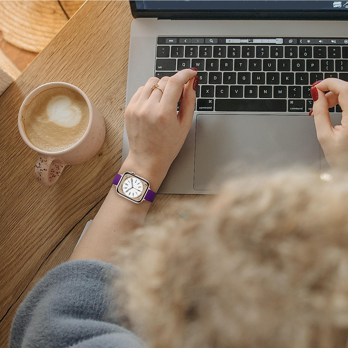 12QIAIFBLL Slim Leather Bands Compatible with Apple Watch 38mm 40mm 41mm 42mm 44mm 45mm 49mm Replacement Genuine Leather Strap for iWatch Series SE/SE2/Ultra/Ultra 2/9/8/7/6/5/4/3/2/1 Thin Wristband