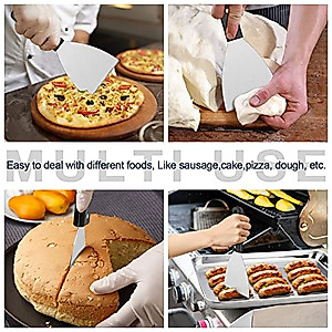 Joyfair Griddle Scraper Set of 2, Stainless Steel Grill Scrapers for Food Service/Cleaning Supply, Metal Slant Edge Spatula Tool for BBQ Flattop Grilling Teppanyaki/Kitchen Cooking, Dishwasher Safe