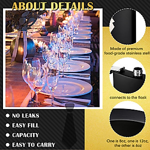 Set of 6 Groomsmen Gifts, 6 Pcs 8oz Stainless Steel Tuxedo Flask 6 Pcs Groomsmen Gauge Glasses with 6 Pcs Poker Bottle Cap Opener 6 Pcs 7.5 x 3.5 Inch Groomsmen Gift Bags for Wedding Bachelor Party