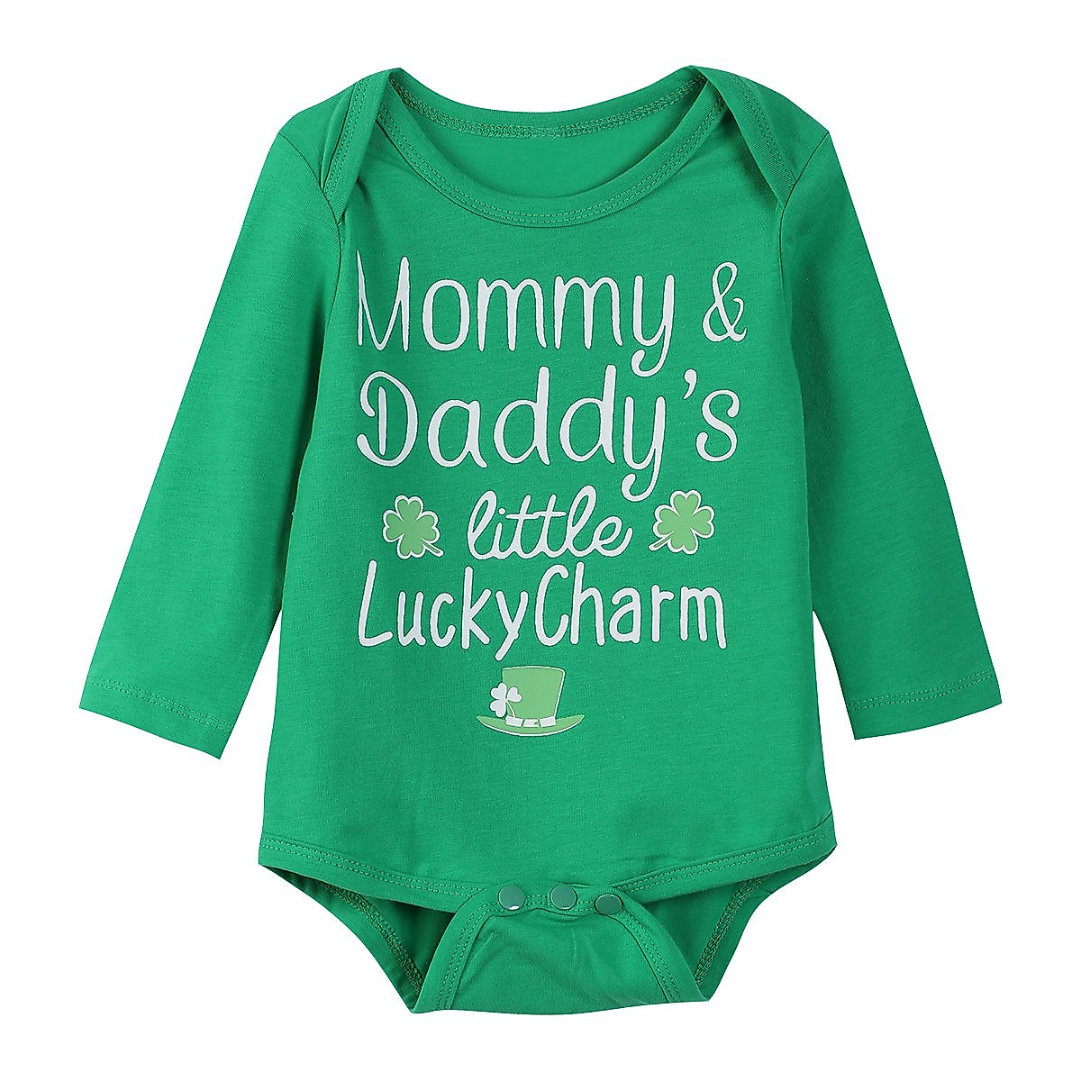 Baby Boys Girls Outfit Set St Patrick's Day Long Sleeve Clothes Bodysuit (Green, 3-6 Months)