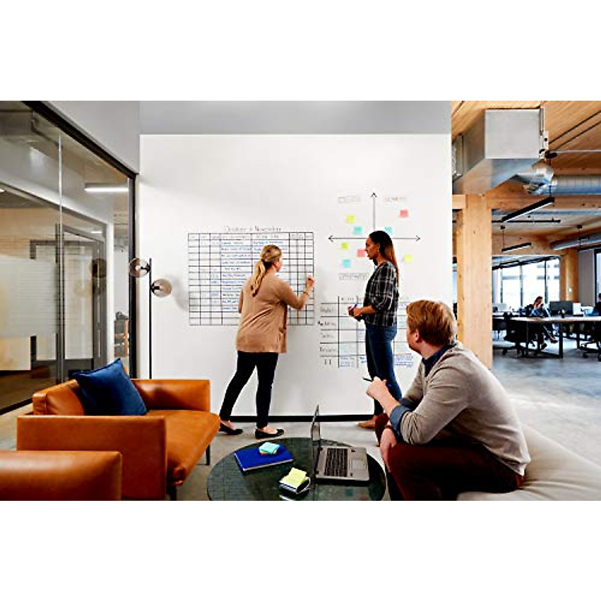 Post-it Flex Write Surface, Permanent Marker Wipes Away with Water, 6 ft x 4 ft, White Dry Erase Whiteboard Film (FWS6X4)