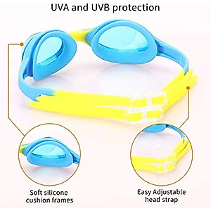 Romoc 4 Pack Kids Swimming Goggles,No Leaking,Anti Fog,UV Protection Swim Glasses Water Goggles Christmas Gift