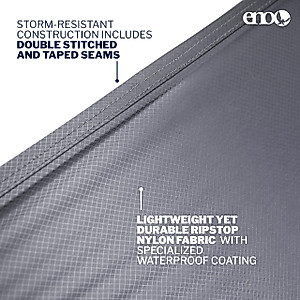 ENO ProFly SIL Rain Tarp - Ultralight Waterproof Tarp - for Camping, Hiking, Backpacking, Travel, a Festival, or The Beach - Charcoal