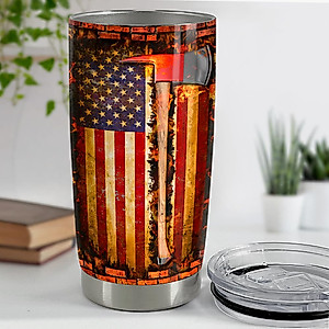 SANDJEST Firefighter Tumbler 20oz Fireman Gifts for Men Stainless Steel Insulated Tumblers Coffee Travel Mug Firefighters Cup Firemen Gift for Birthday Christmas
