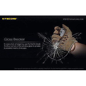 Nitecore NTK10 Titanium Utility Knife with Bottle Opener & Emergency Glass Breaker