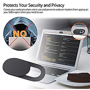 Webcam Cover Slide (Ultra Thin) for Laptops, MacBook, MacBook Air, iMac, Chromebook, Acer, Asus, HP, Dell, Lenovo, etc. [3-Pack]. Protect Your Privacy! (Black)