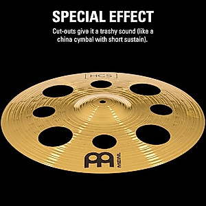 Meinl 16” Trash Crash Cymbal with Holes – HCS Traditional Finish Brass for Drum Set, Made In Germany, 2-YEAR WARRANTY (HCS16TRC)