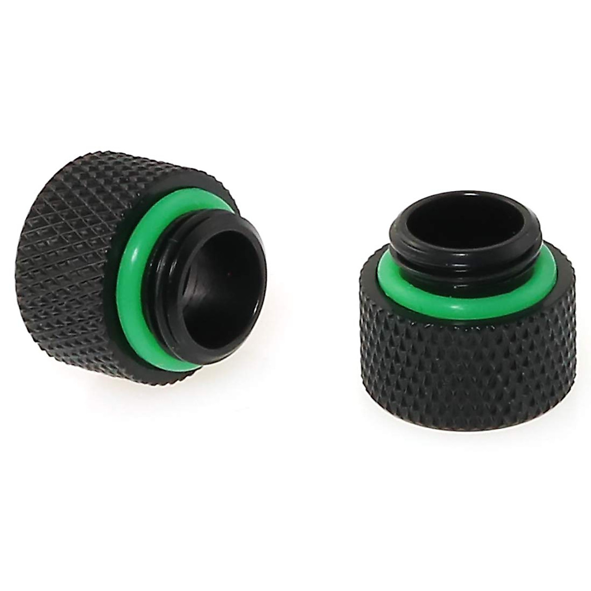 DZS Elec 2pcs Computer Water Cooling Extension Connector G1/4" Male to Female Extension Fitting, 10mm Black