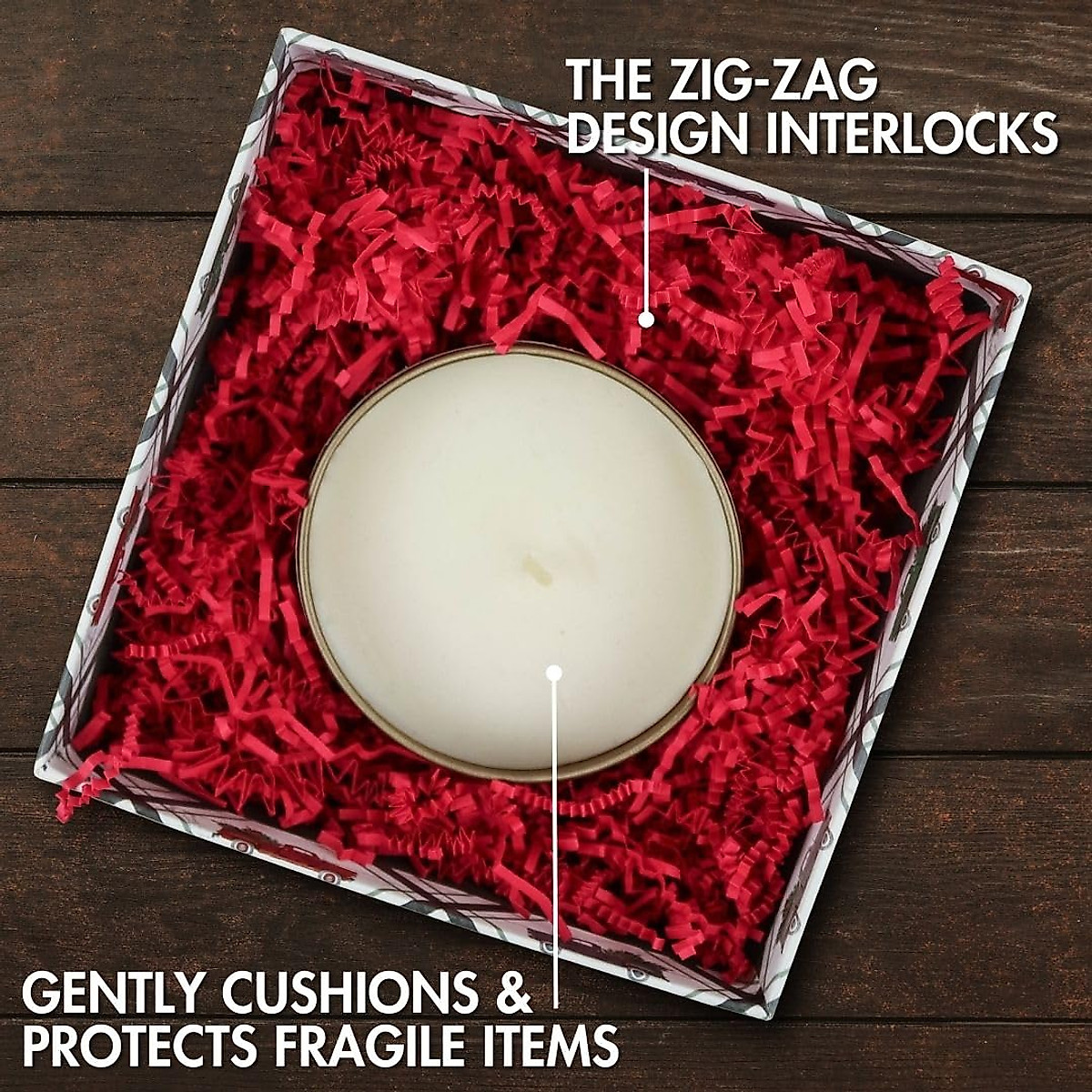 MagicWater Supply Soft & Thin Cut Crinkle Paper Shred Filler (1 LB) for Gift Wrapping & Basket Filling - Red