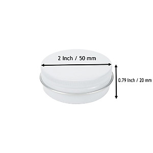 Mcredy Tin Metal Round Aluminum Can,White,1oz/30ML，Set of 12