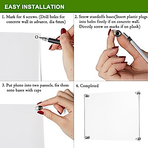 Meetu Acrylic 11x14 Frame -Inner 10x12 Picture Frame -Wall Mount Photo Frame Use As Family Picture Frame, Baby Photo Frame, Document Frame, Art Frames -Create Supper Clear Floating Look