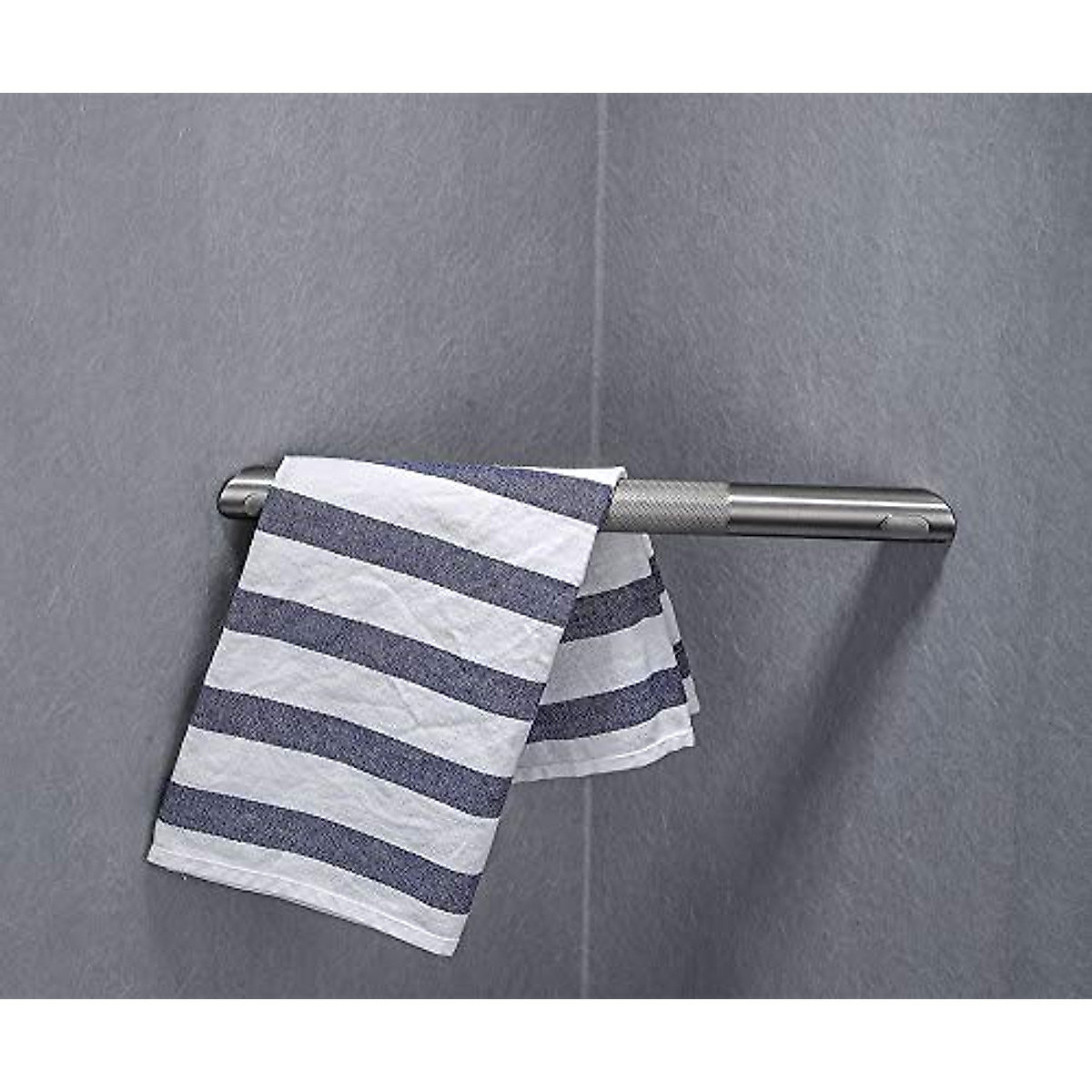 Sanliv Shower Foot Rest Bar,Corner Foot Rest for Shaving Legs,Wall Mounted Shower Foot Ledge,Antislip Knurled Brass Bar Bathroom Step,Brushed Nickel