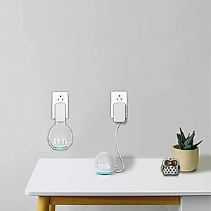 C YECEN Echo Dot 4th Generation Wall Mount Holder Outlet Hanger, Space-Saving Echo Dot Holder (White)