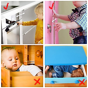 Goodv Baby Proof Cabinet Locks - 6 Pack Adjustable Child Safety Straps Used for Drawer Door Fridge Oven Toilet Seat Kitchen Cupboard Appliance Trash Can with 3M Adhesive